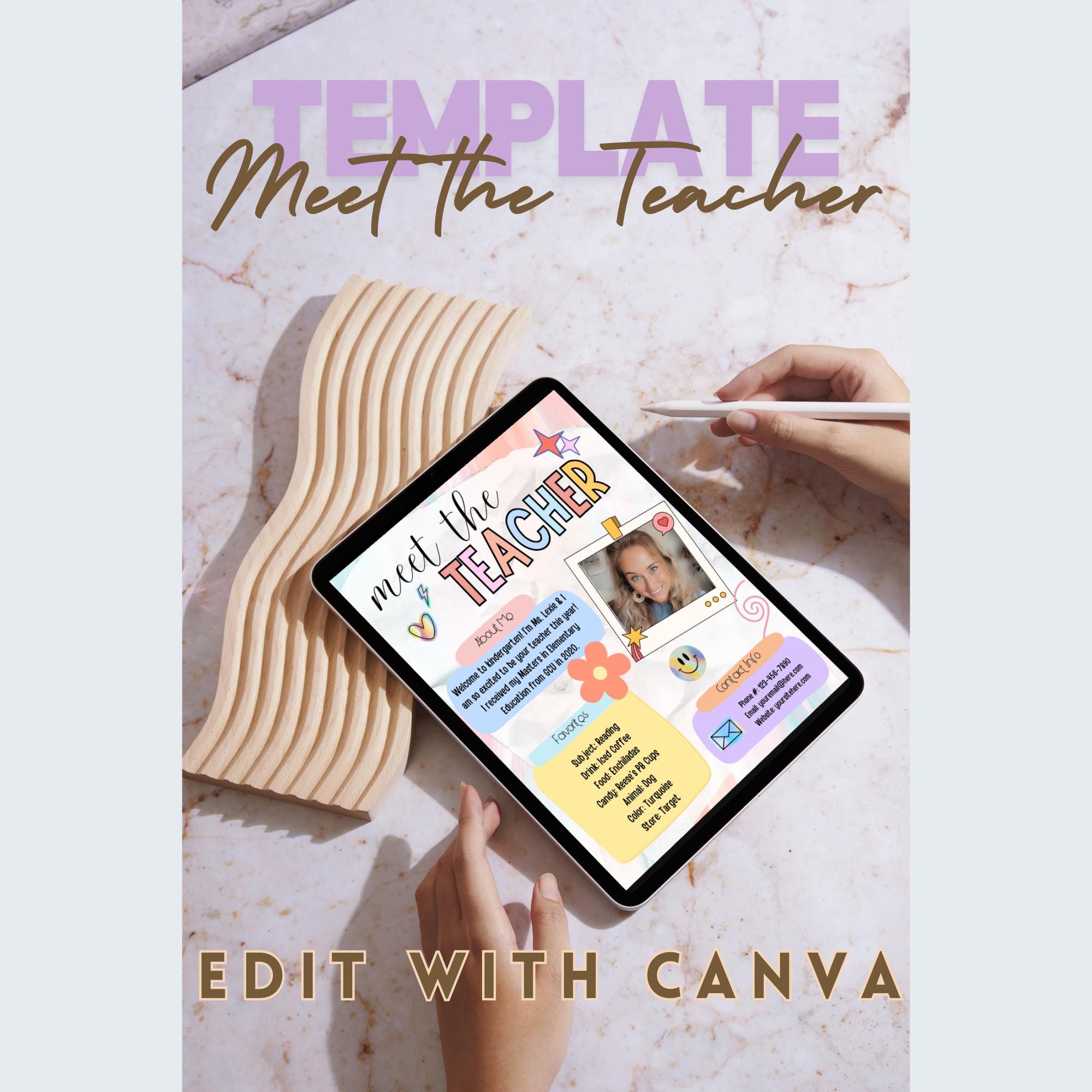 Meet the Teacher Printable Template, Canva Template - Etsy