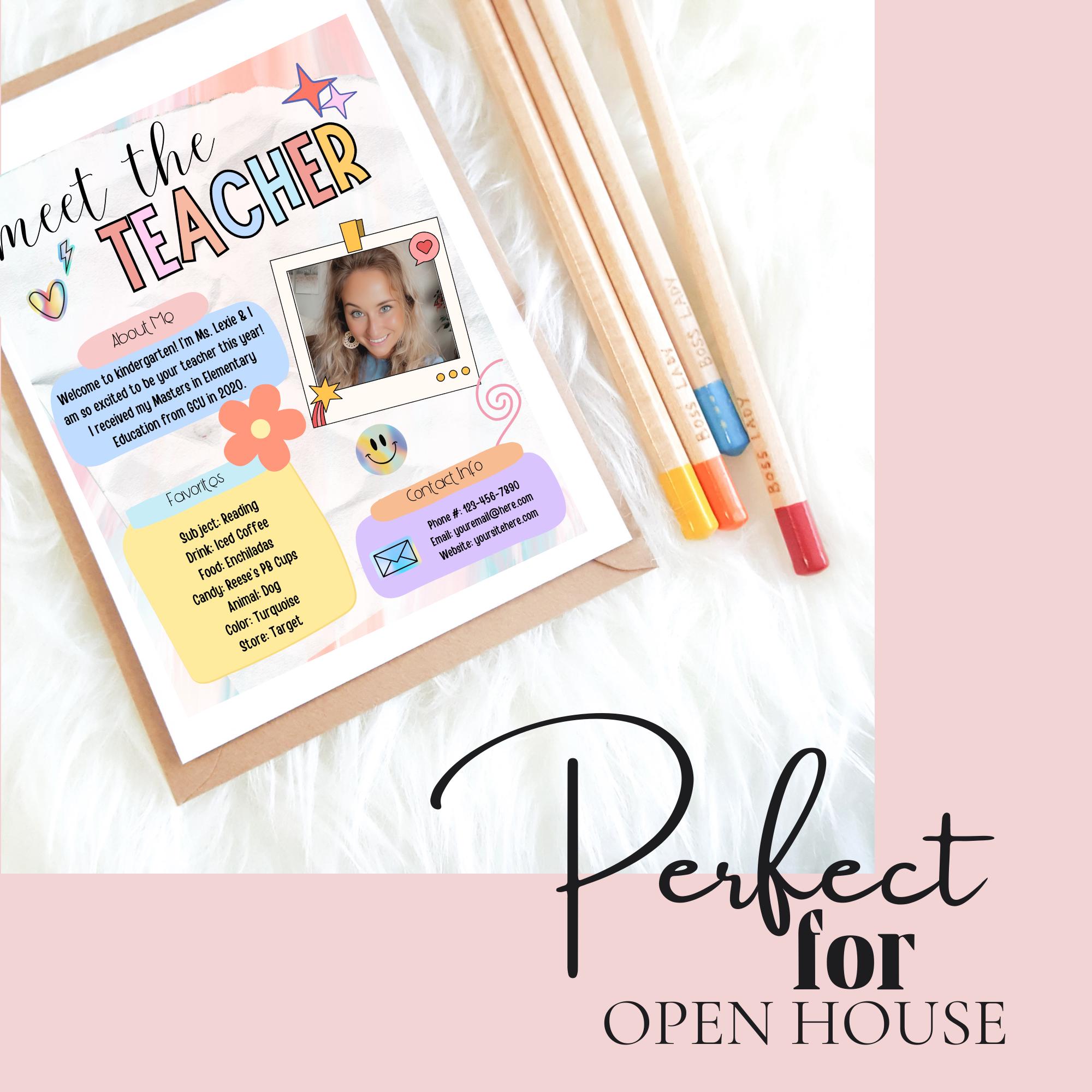 Meet the Teacher Printable Template, Canva Template - Etsy