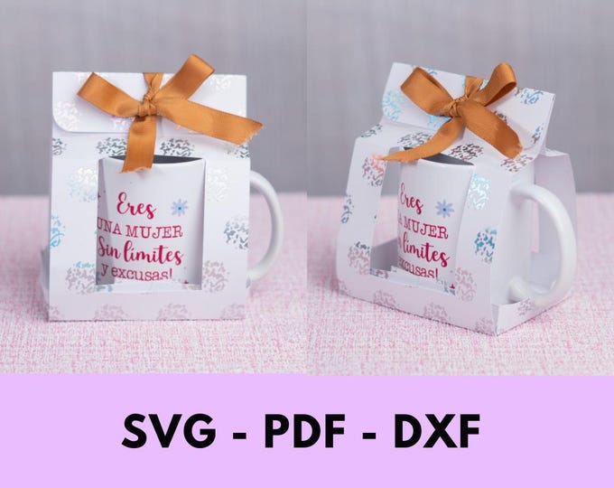 Molde para Caja sobre Tazas 11oz, Mug Box, caja para tazas, SVG PDF DXF ...