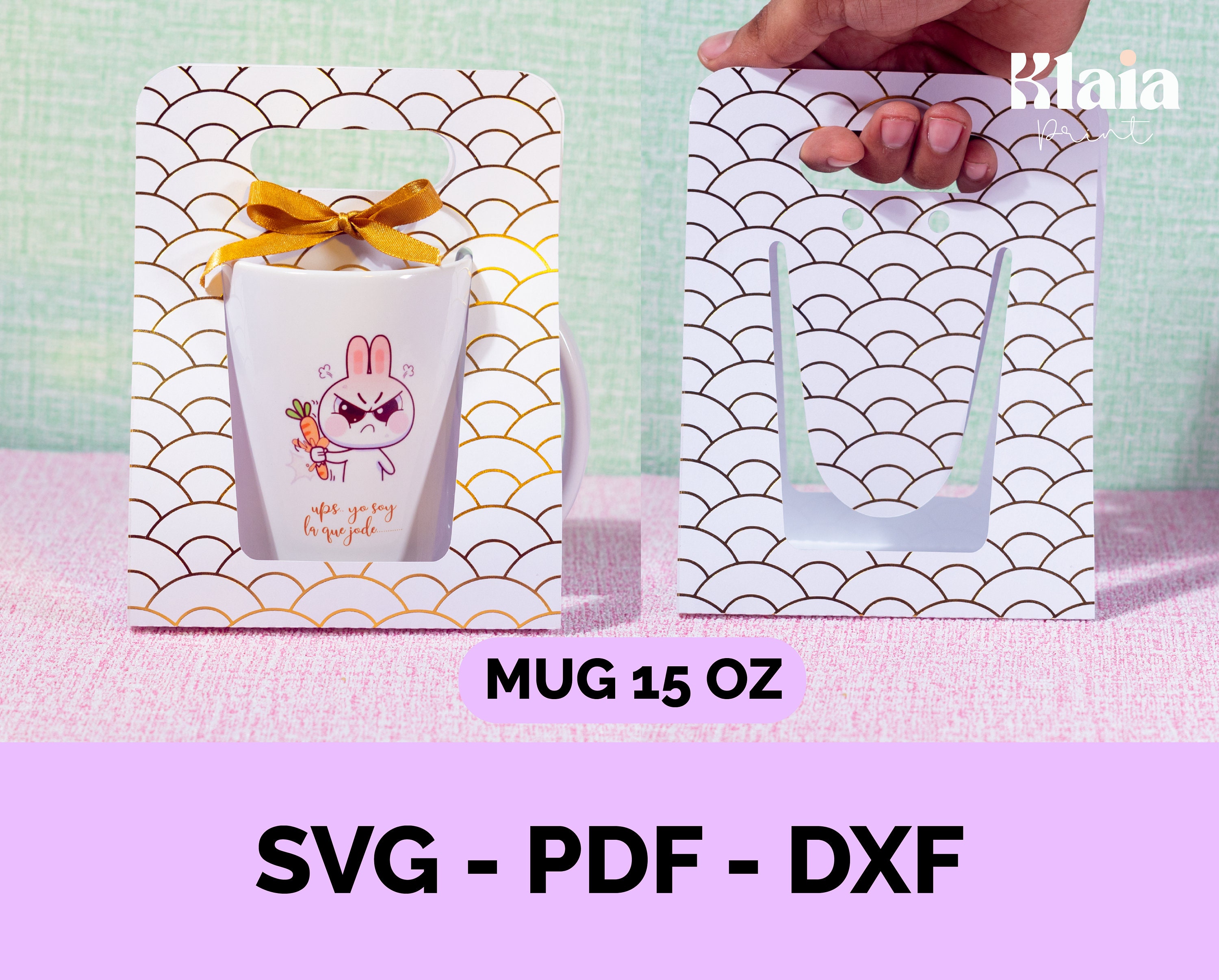 Molde para Caja sobre Tazas 15oz, Mug Box, caja para tazas, SVG PDF DXF ...