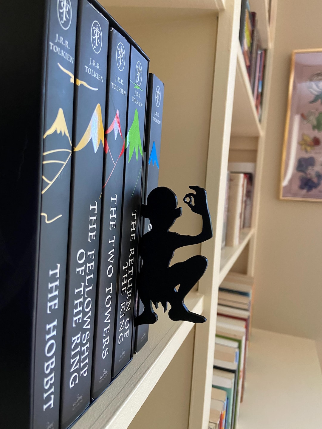 Lord of the Rings LOTR Gandalf Gollum Smaug Bookcase Silhouette 3D ...