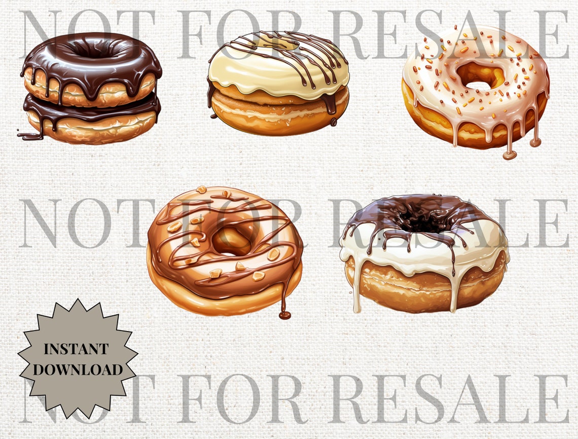 Donuts Clipart Donut Clip Art Donut Png Donut Svg - Etsy