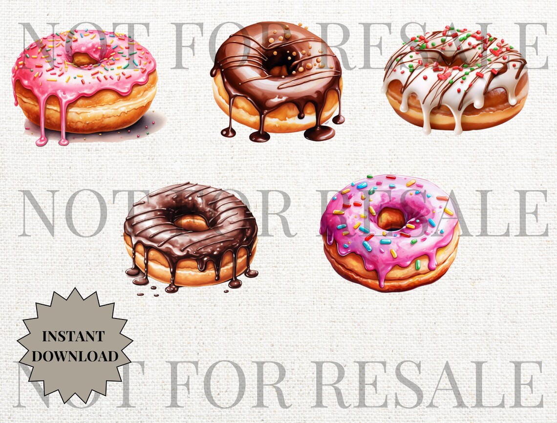Donuts Clipart Donut Clip Art Donut Png Donut Svg - Etsy