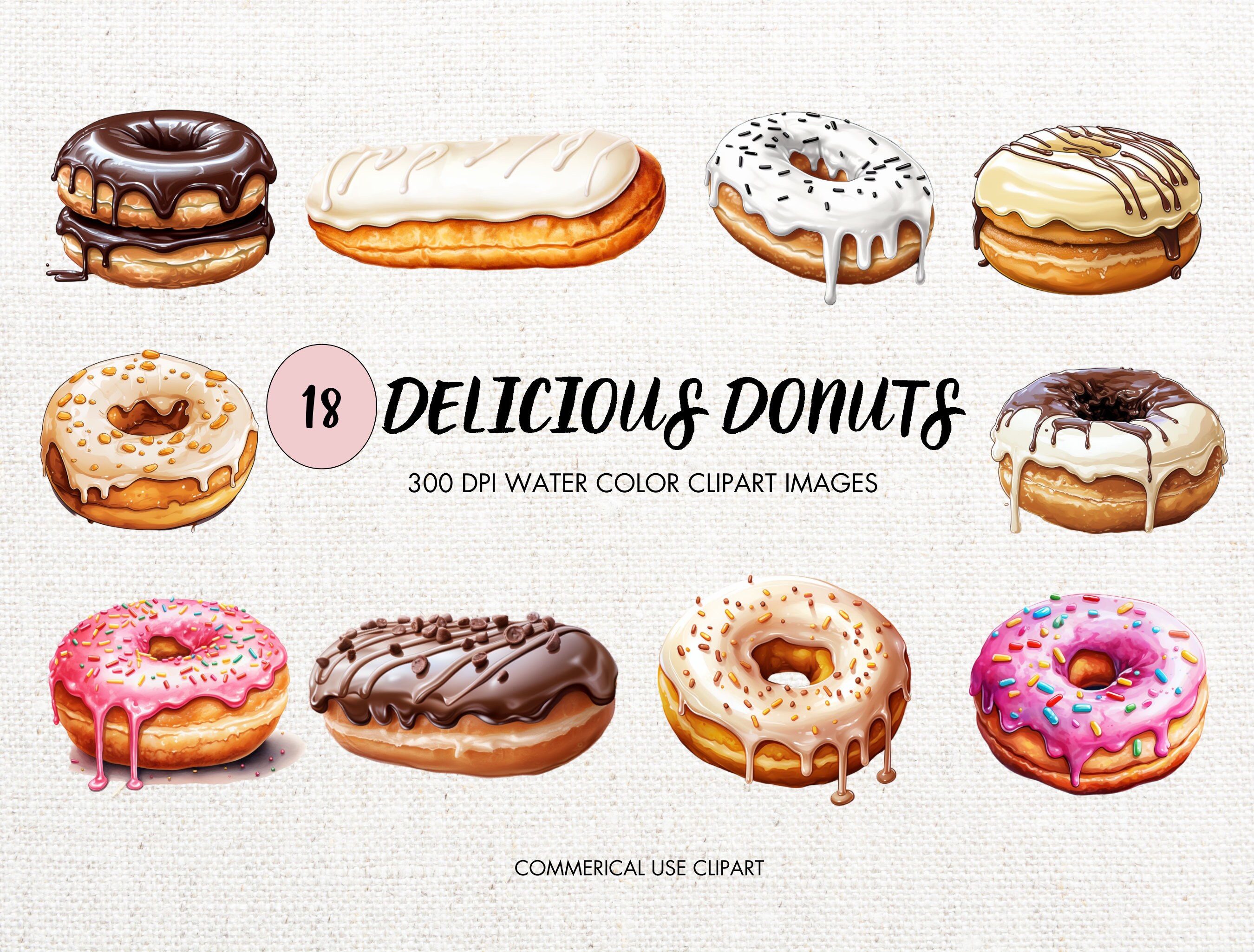 Donuts Clipart Donut Clip Art Donut Png Donut Svg - Etsy