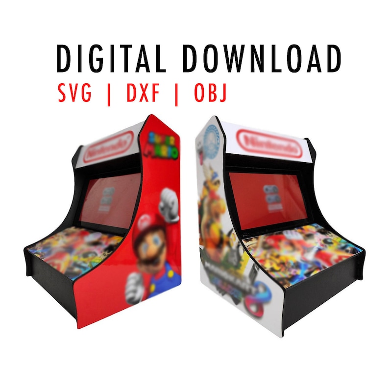 Switch Arcade Cabinet CNC Laser Cut Files: Retro Mini Bartop (digital ...