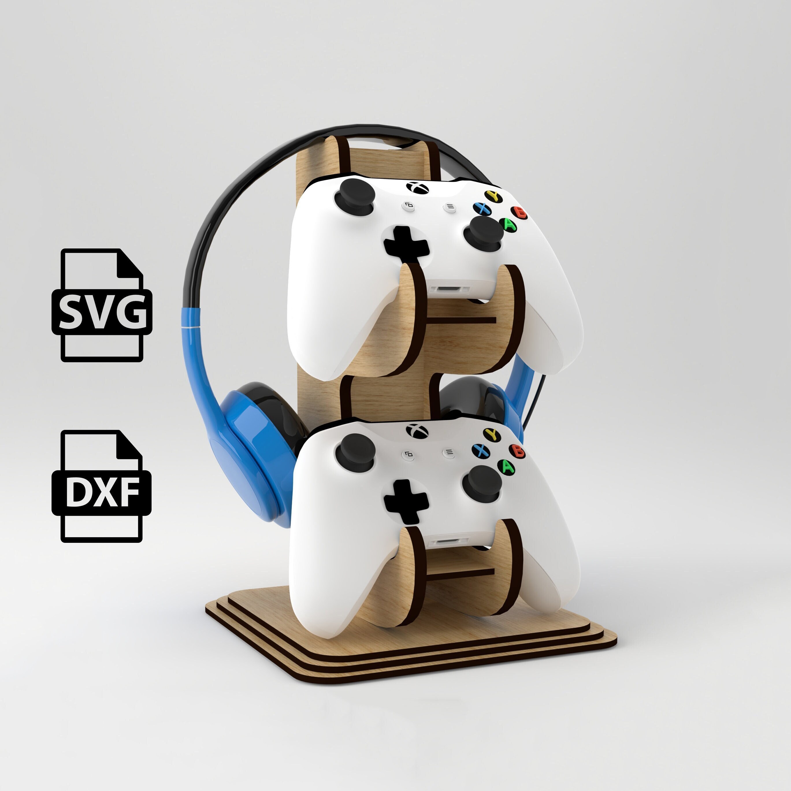 Universal Controller Stand & Headphone Holder, for PS5 Controller and XBOX Woodworking Plans ...
