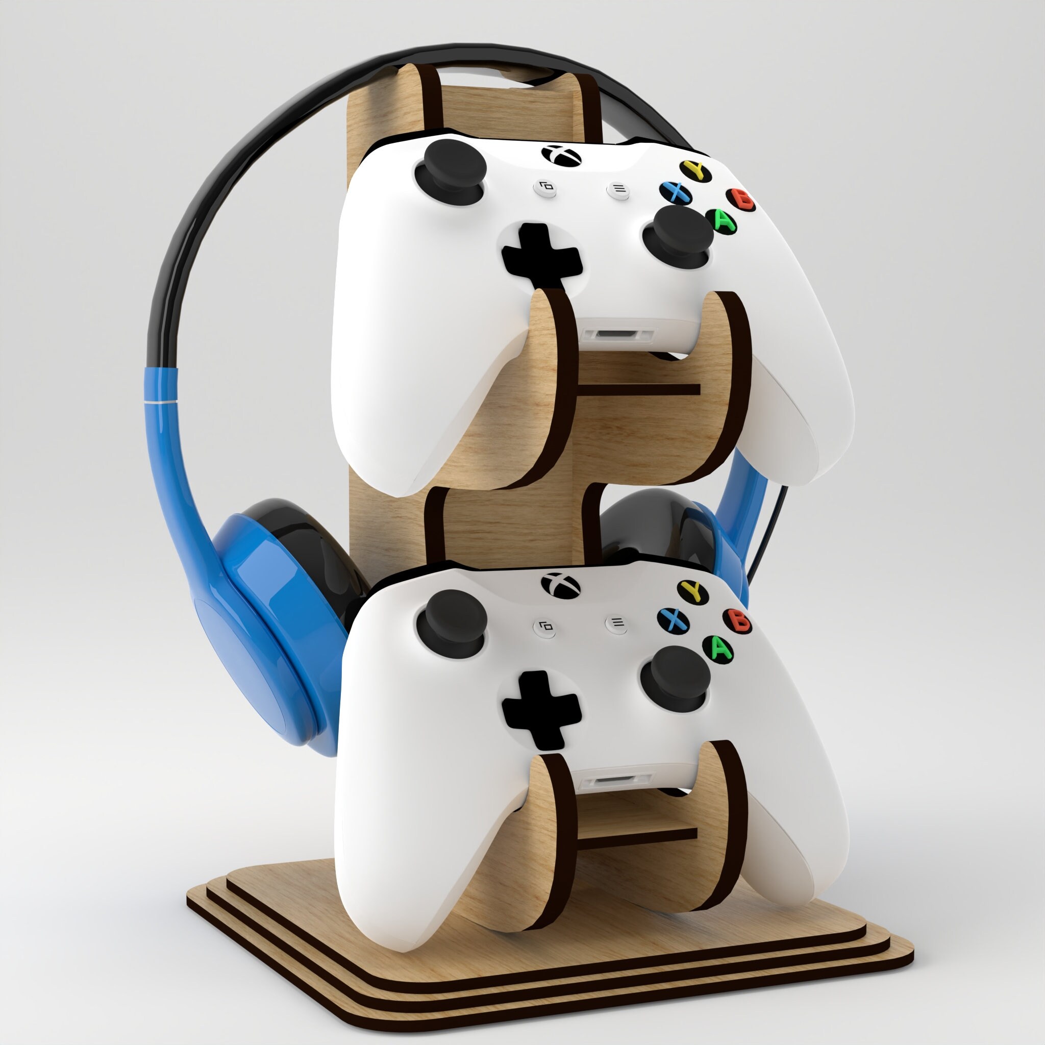 Universal Controller Stand & Headphone Holder, for PS5 Controller and XBOX Woodworking Plans ...