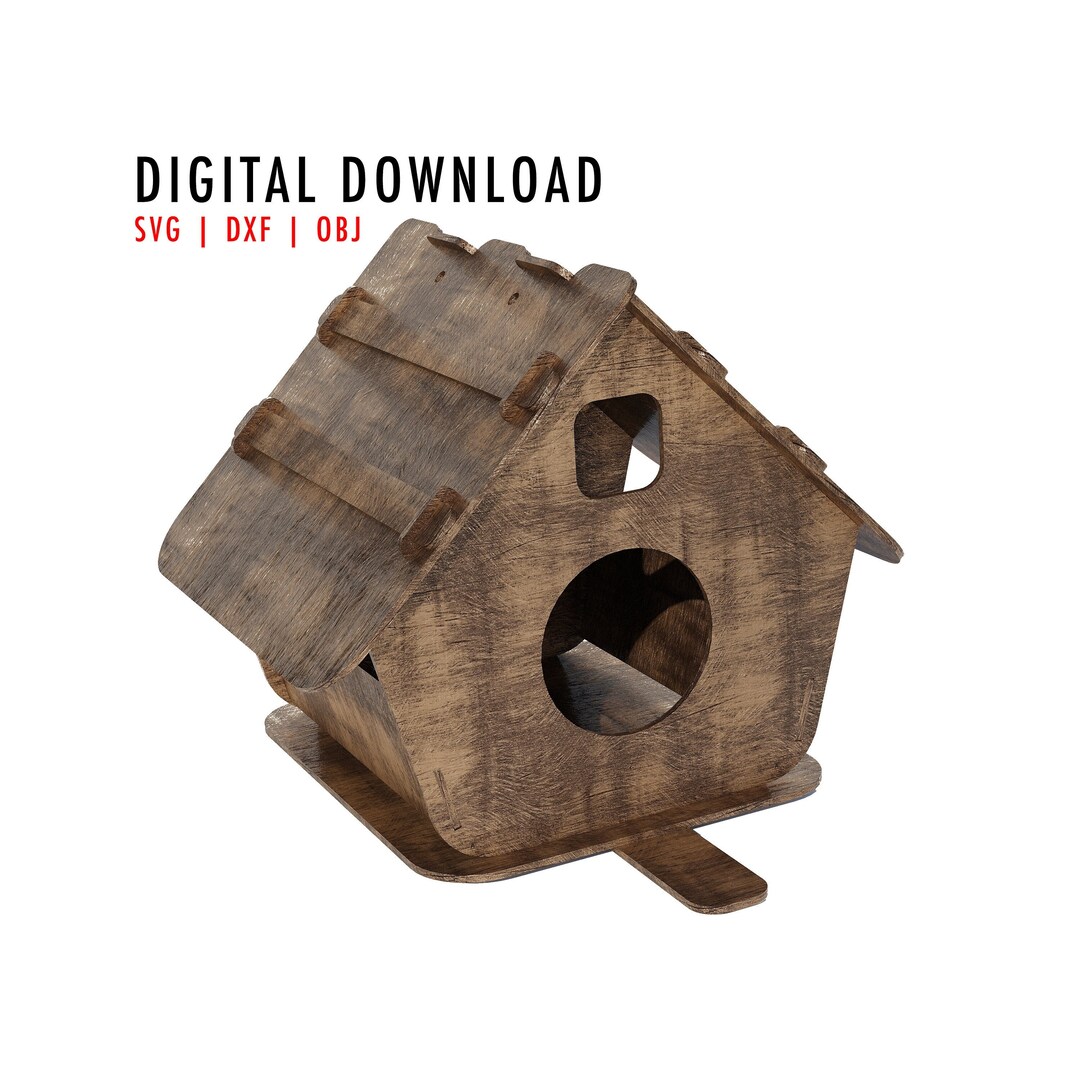 Birdhouse SVG Plans CNC Laser Cut Files Wooden Pet Nest Digital Instant ...