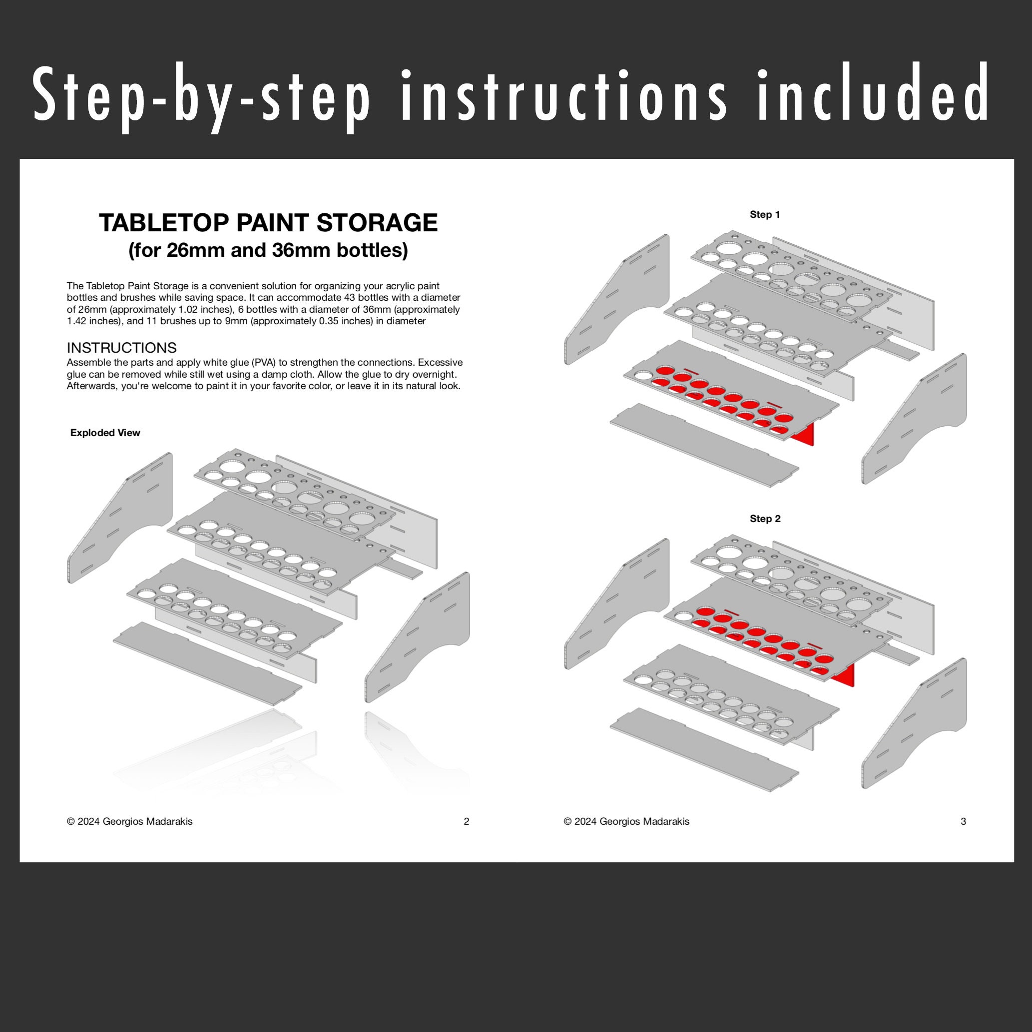 Modular Paint Workstation Bundle for Vallejo, Army Painter Colors ...