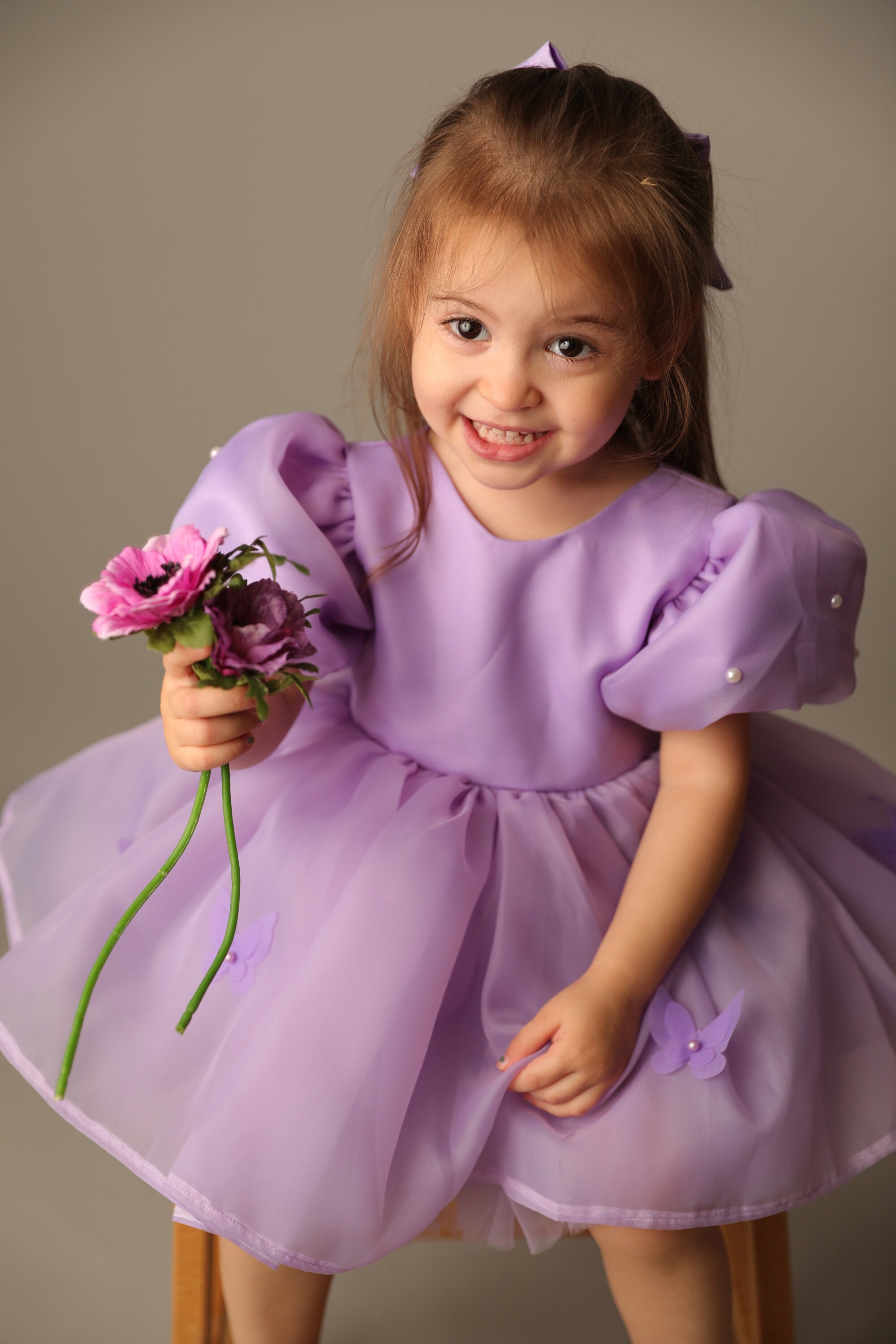Lilac Girls Dress Princess Dress First Birthday Dress Christening Dress Tutu Dress Party