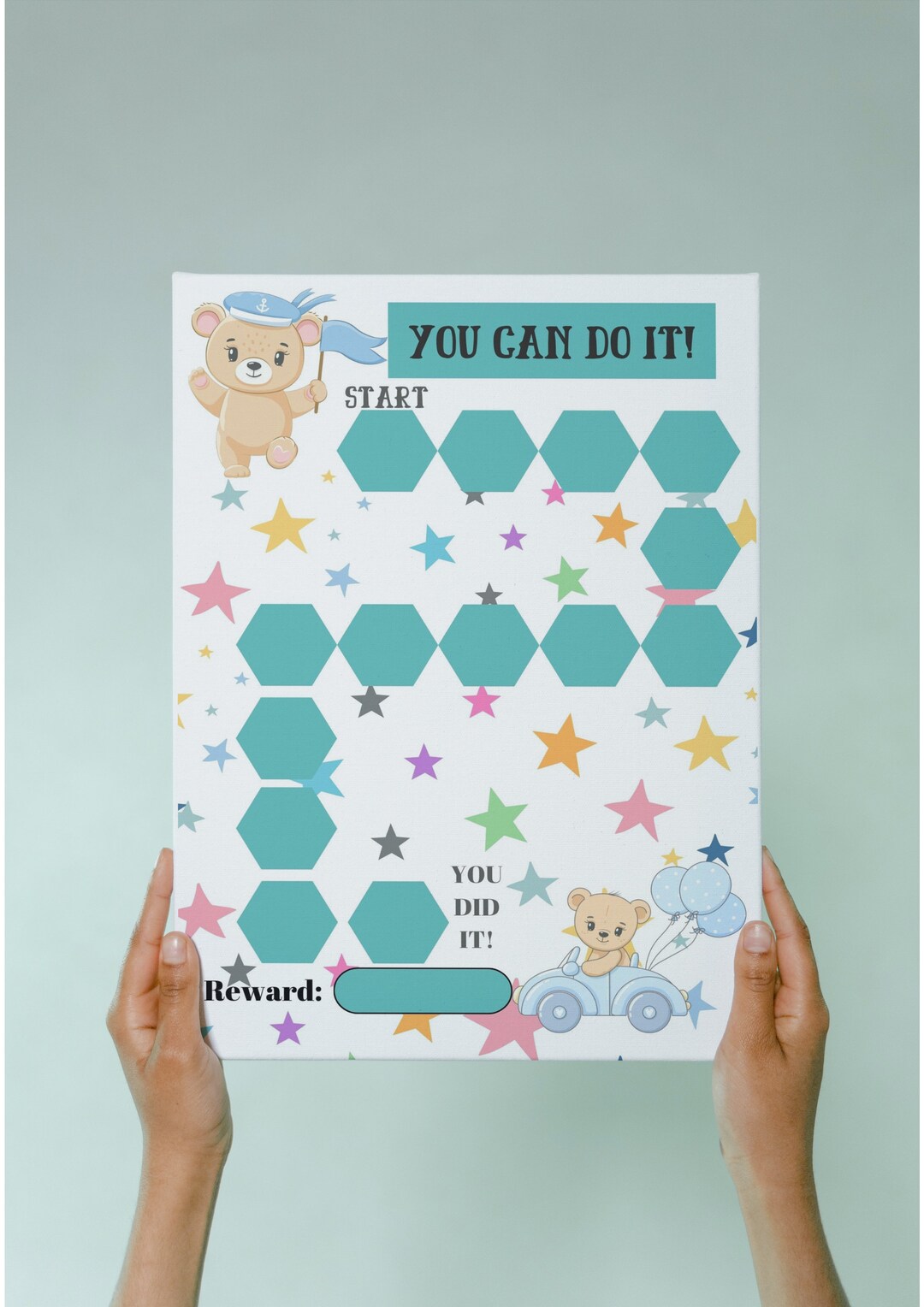 Teddy bear Reward Chart Printable Chart Chart Sticker - Etsy México