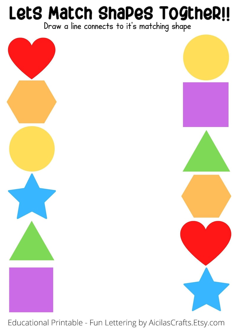 Match the Shapes - Etsy