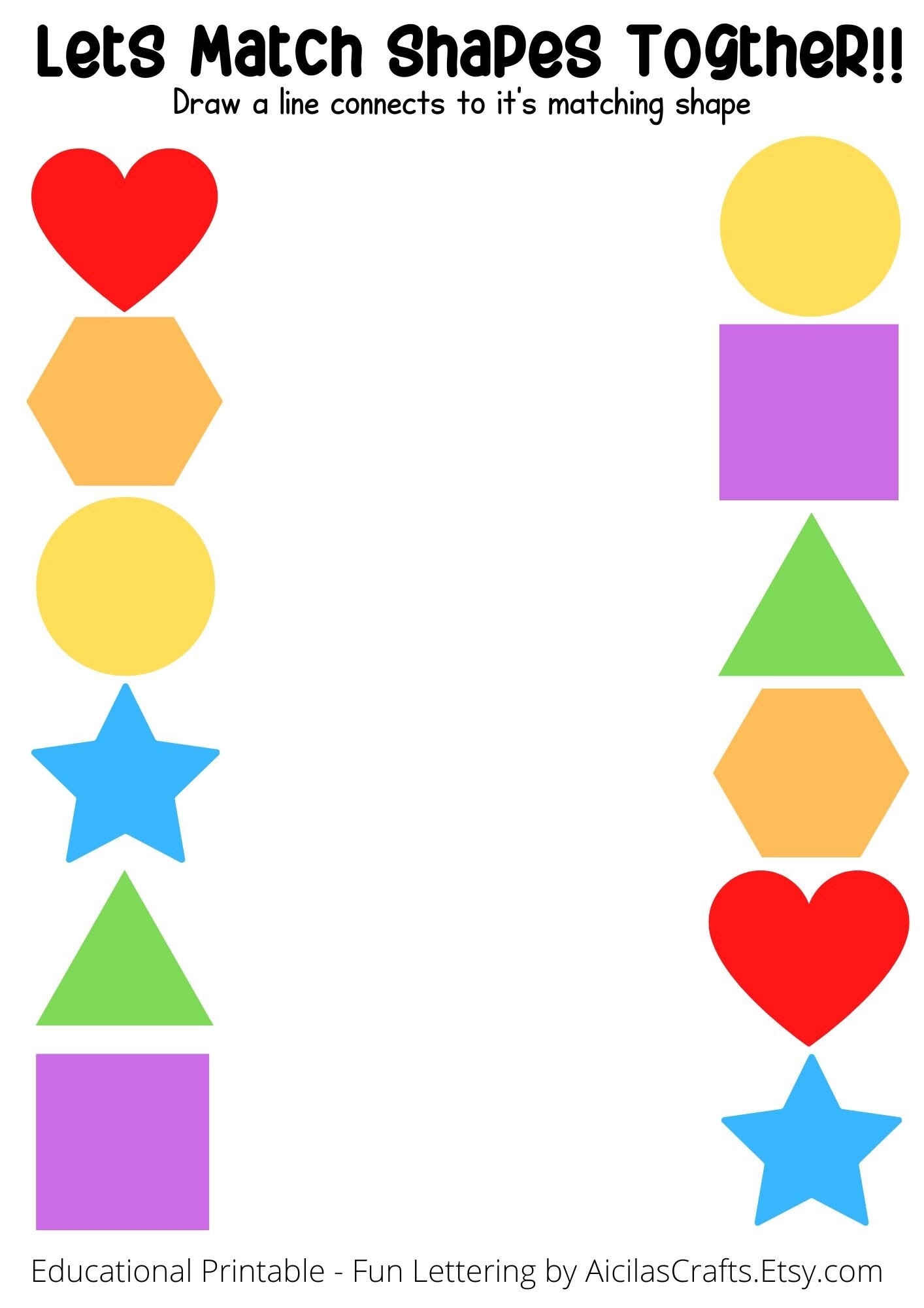 Match the Shapes - Etsy
