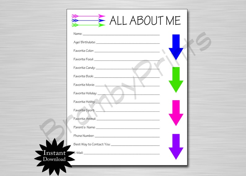 All About Me / Getting to Know You / Introduction - Etsy