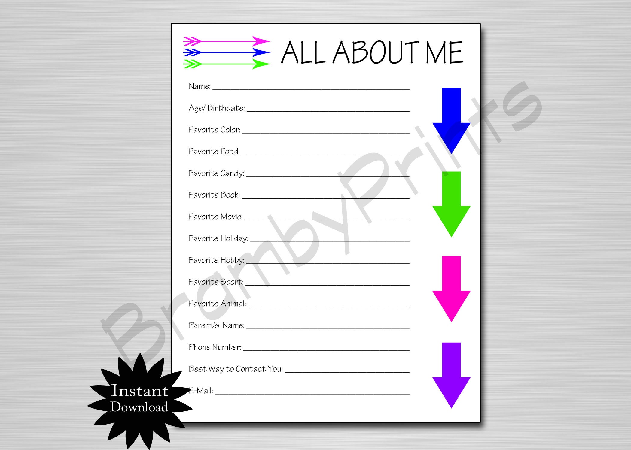 All About Me / Getting to Know You / Introduction - Etsy