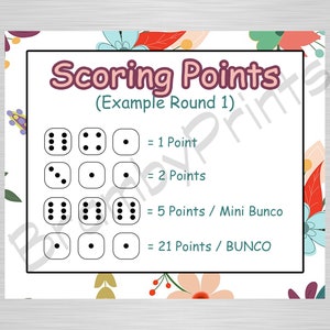 Floral Bunco Set / Bunco Score Card / Bunco Printable / Bunco Download ...
