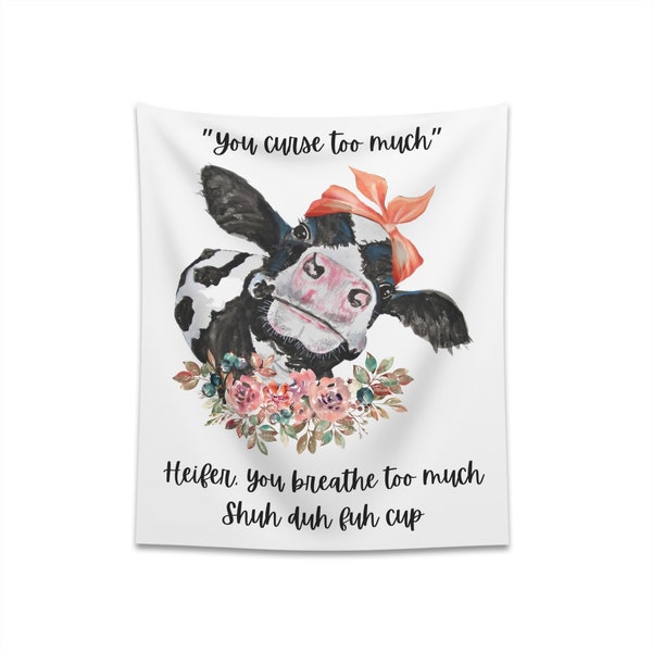You Curse Too Much Cow Wall Art - Etsy