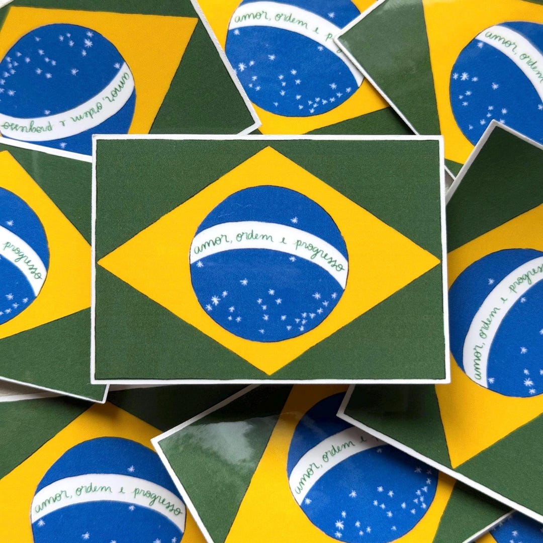 Brazilian Flag Sticker - Waterproof Vinyl Stickers - Adesivos Brasil ...