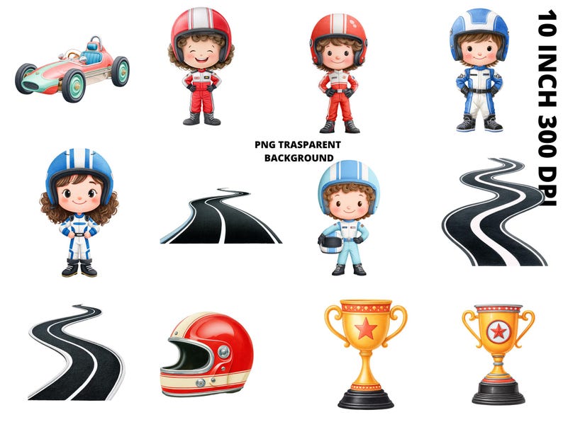 Race Car Watercolor Clipart – Little Racer PNG Bundle | Grand Prix ...