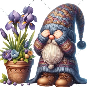 Spring Garden Gnomes Watercolor Clipart: A Colorful Journey Through Art ...
