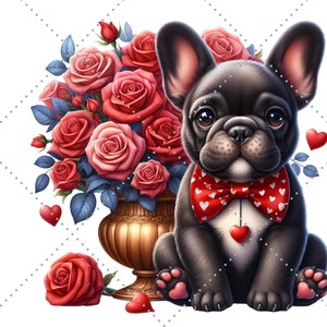 Exclusive Valentines French Bulldog PNG Graphics Set 25 Adorable ...