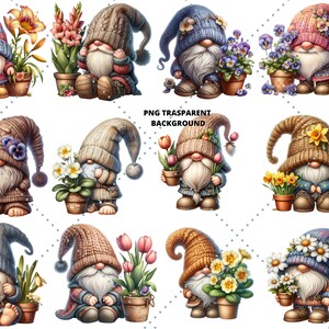 Spring Garden Gnomes Watercolor Clipart: A Colorful Journey Through Art ...