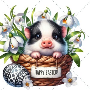 Cute Animals in Basket Clipart - 25 Adorable Easter Bunny and Spring ...