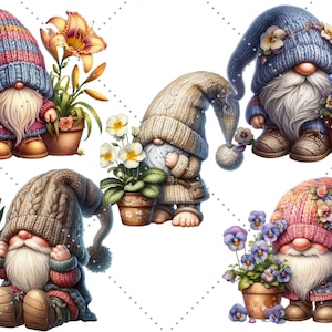Spring Garden Gnomes Watercolor Clipart: A Colorful Journey Through Art ...
