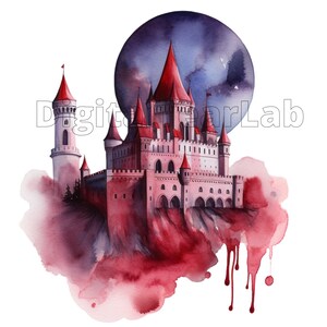 Watercolor Dracula Vampire Story Png Clipart Horror Storybook - Etsy