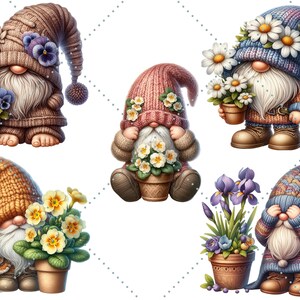 Spring Garden Gnomes Watercolor Clipart: A Colorful Journey Through Art ...
