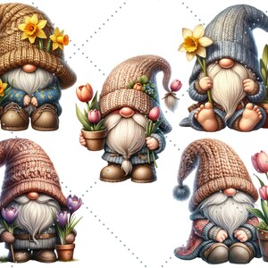 Spring Garden Gnomes Watercolor Clipart: A Colorful Journey Through Art ...