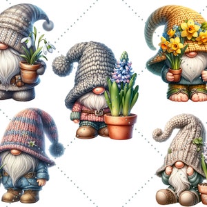 Spring Garden Gnomes Watercolor Clipart: A Colorful Journey Through Art ...