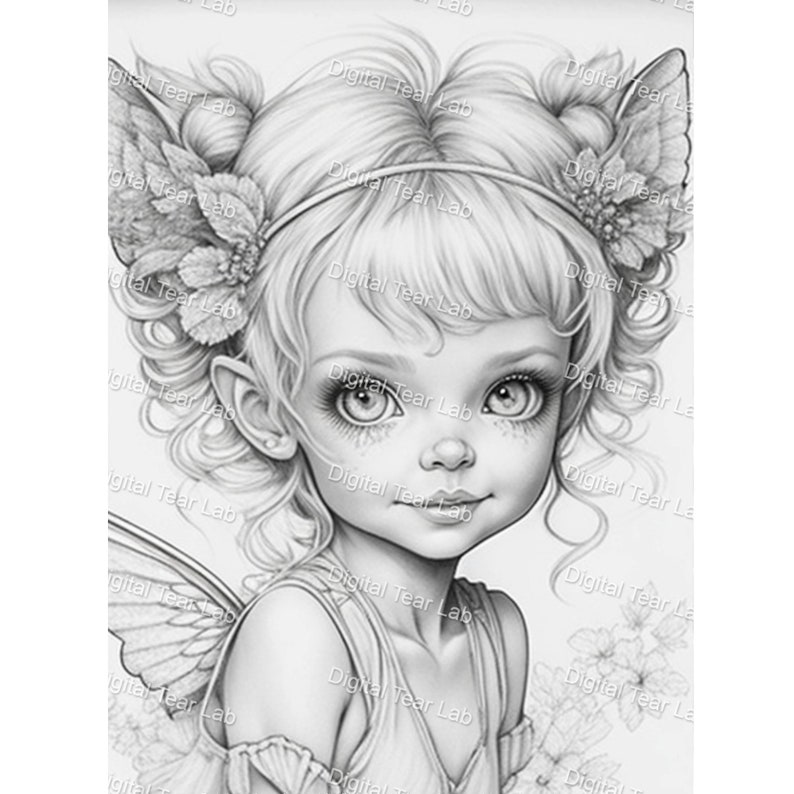 Delicate Fairy Girl Fairy Child Coloring Page Printable Adult - Etsy
