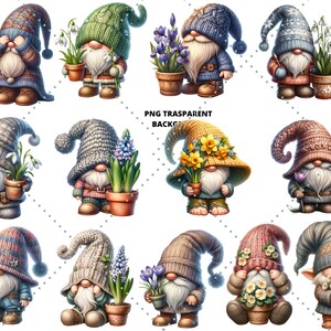 Spring Garden Gnomes Watercolor Clipart: A Colorful Journey Through Art ...