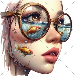 Quirky Surreal & Whimsical Fish Themed Clipart: Artistic Whimsy Fish ...