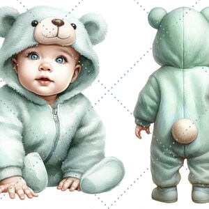 Mint Green Baby Shower Clipart Bundle 'welcome Baby' PNG Gender Reveal ...