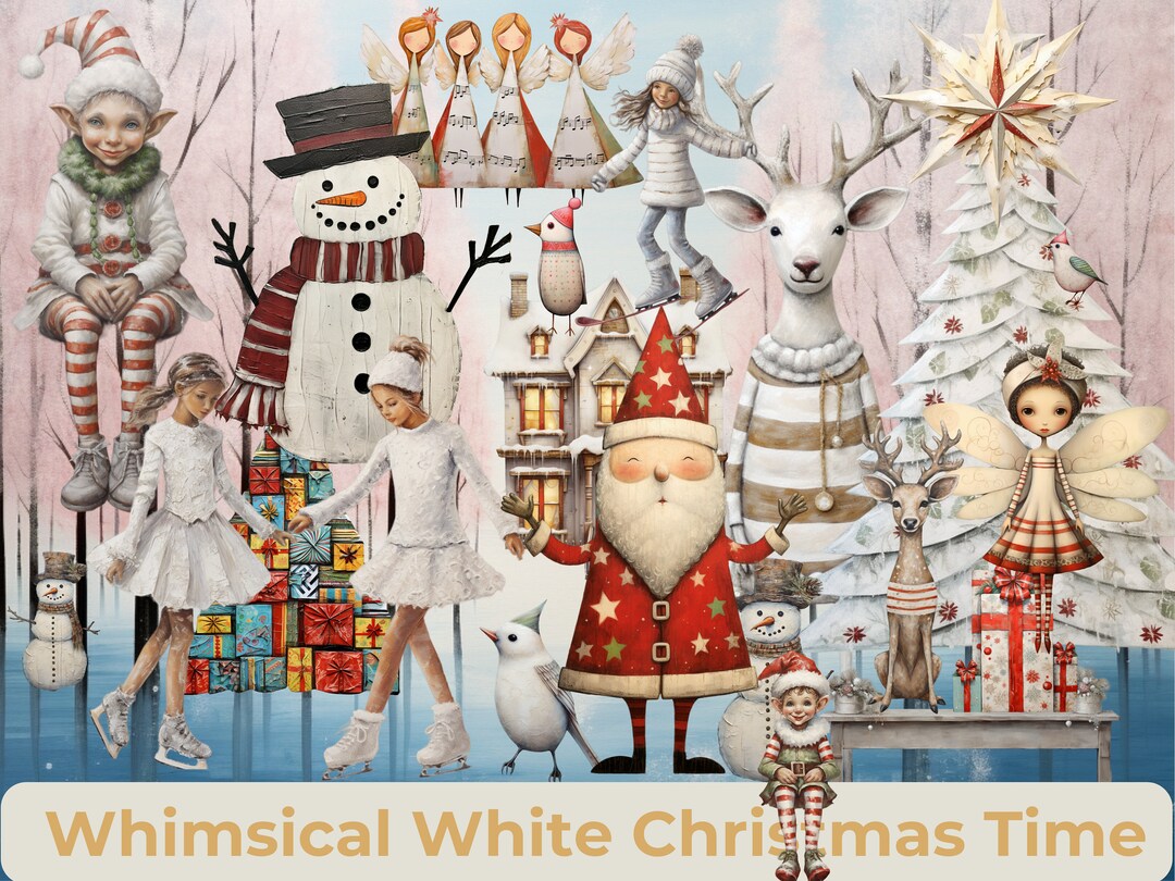 Enchanted White Christmas Collection Whimsical Magical Characters and ...