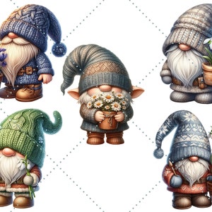 Spring Garden Gnomes Watercolor Clipart: A Colorful Journey Through Art ...