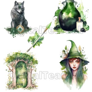 Enchanting Fairy Forest Watercolor Clipart Printable Magic Fairytale ...