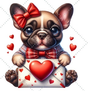 Exclusive Valentines French Bulldog PNG Graphics Set - 25 Adorable ...