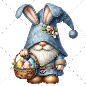 Easter Bunny Gnomes Watercolor Clipart: A Vibrant Addition to Your ...