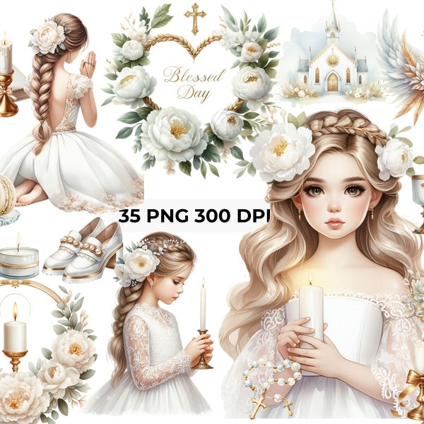 First Communion Girl Png - Etsy
