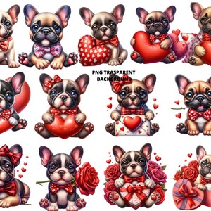 Exclusive Valentines French Bulldog PNG Graphics Set 25 Adorable ...