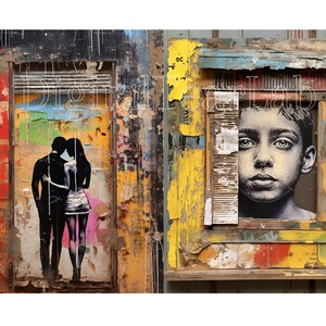 Edgy Printable Grunge Collage Scrapbook Papers - Unique Textured ...