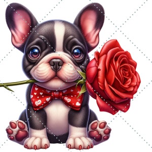 Exclusive Valentines French Bulldog PNG Graphics Set 25 Adorable ...
