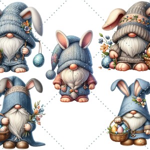 Easter Bunny Gnomes Watercolor Clipart: A Vibrant Addition to Your ...
