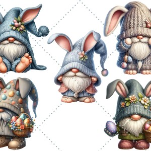 Easter Bunny Gnomes Watercolor Clipart: A Vibrant Addition to Your ...