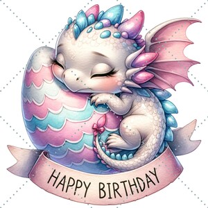 Pastel Baby Dragon Clipart Bundle for Birthday Party - Cute Fantasy ...