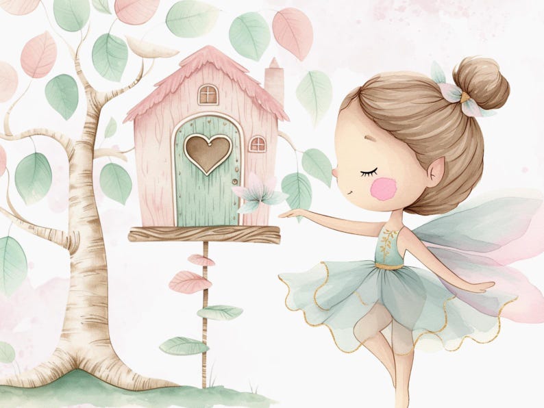 Watercolor Garden Fairies Clipart, Nature Fairy PNG Bundle, Forest ...