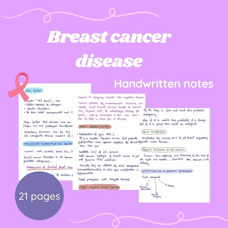 Breast Cancer Disease Medical Notes - Etsy